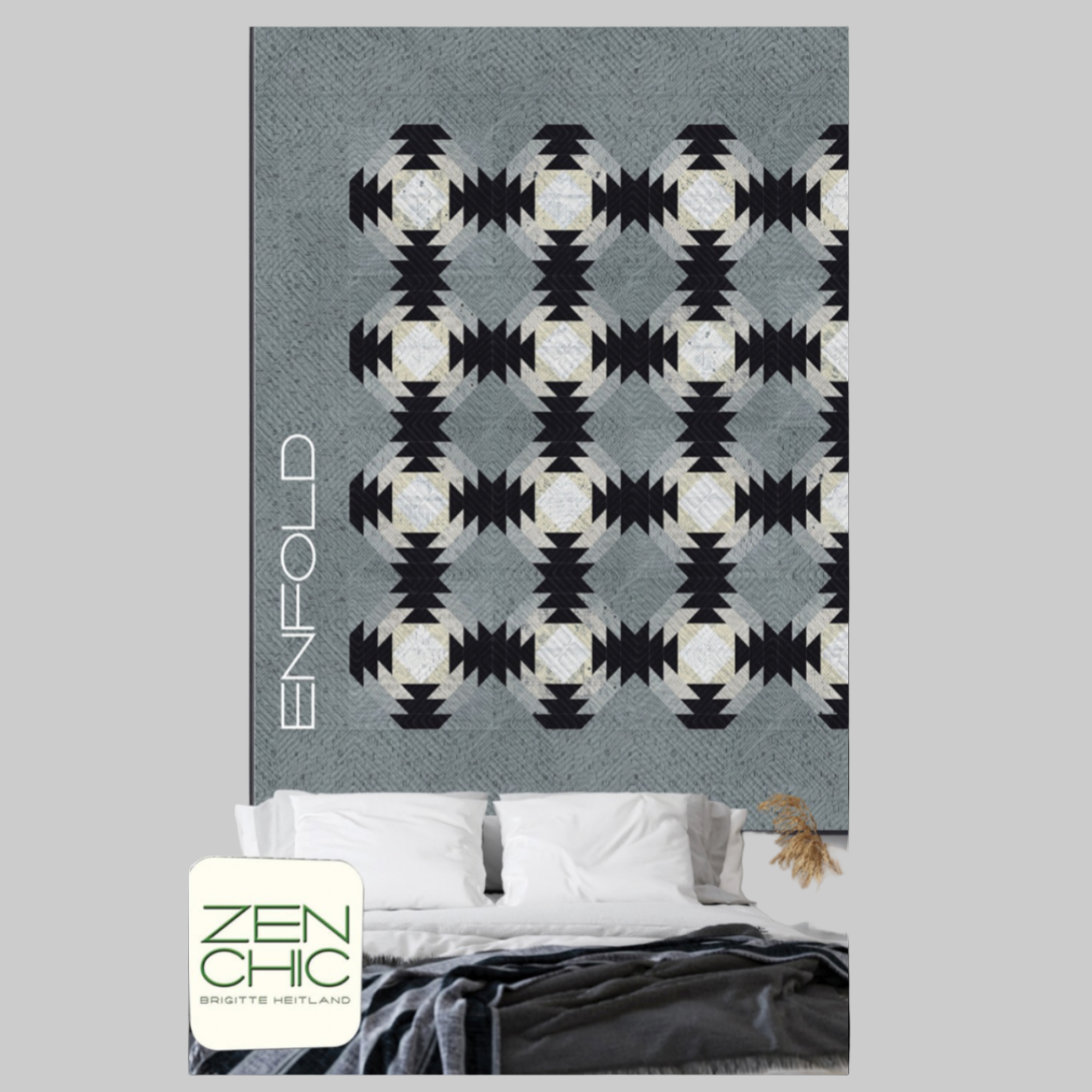 Enfold Quilt Pattern – 81" x 81" Pineapple Block Quilt – IraRobi Quilts